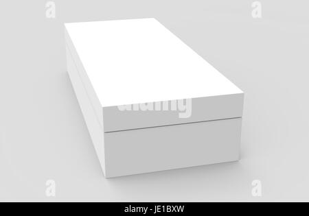 right tilt white 3d rendering blank open rectangular box with box ...