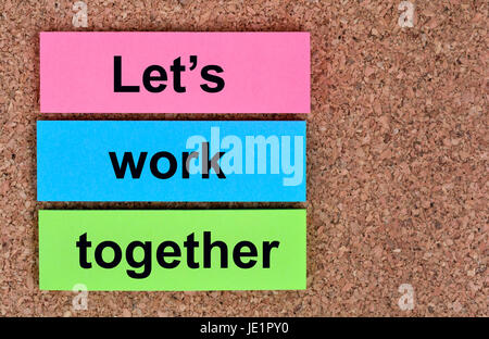 let's work together - teamwork concept on a vintage slate blackboard ...