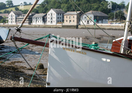 Moored Boats On The River Truro seen from Malpas Cornwall England UK ...