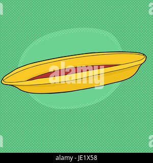 Brass cartoon collection plate over green background Stock Photo - Alamy