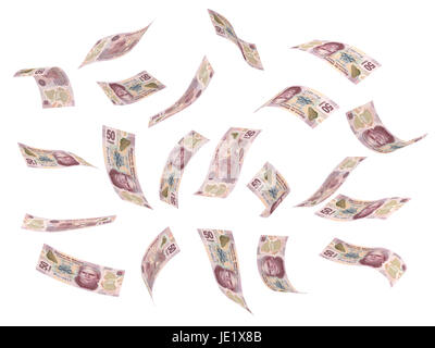 Flying Mexican Pesos (isolated with clipping path Stock Photo - Alamy
