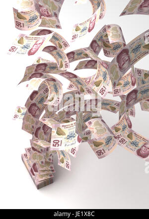 Flying Mexican Pesos (isolated with clipping path Stock Photo - Alamy