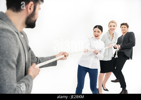 Group of business people. Isolated over white background Stock Photo ...