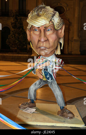 US President Donald Trump recreated in papier-mâché at the Piazza del ...