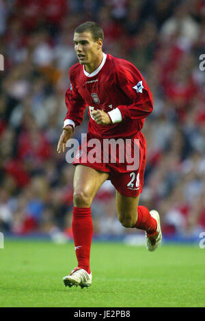 BRUNO CHEYROU LIVERPOOL FC ANFIELD LIVERPOOL 30 July 2002 Stock Photo ...