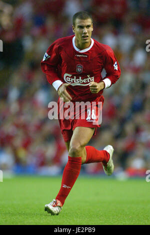 BRUNO CHEYROU LIVERPOOL FC ANFIELD LIVERPOOL 30 July 2002 Stock Photo ...