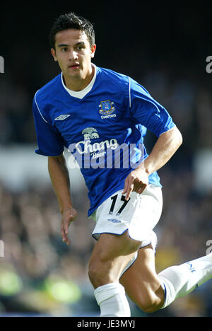 TIM CAHILL EVERTON FC GOODISON PARK LIVERPOOL ENGLAND 02 October 2004 ...