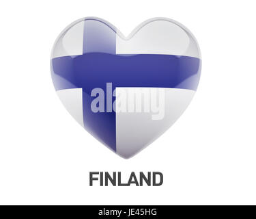 Finnish flag heart isolated on white background. Pencil drawing Stock ...