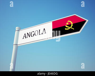 Angola road sign on sky background Stock Photo - Alamy