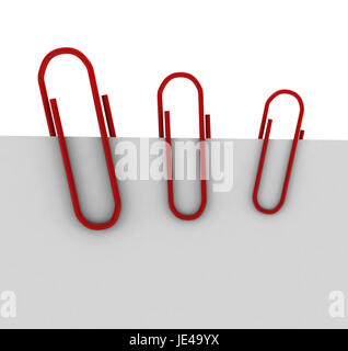 three clips - 3d render on white Stock Photo - Alamy