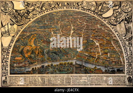 Plan of Vilnius city, 1919. Vilnius Picture Gallery. Lithuania Stock ...