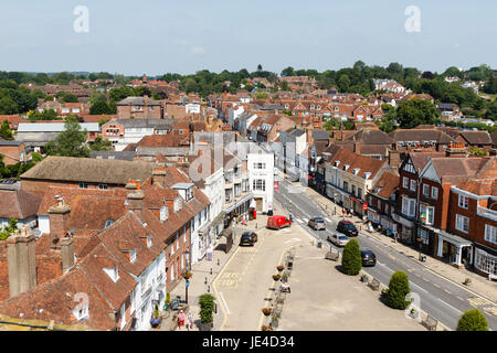 Aerial view of Battle High Street, Battle, Sussex, England, UK Stock ...