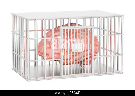 Brain inside a cage Stock Photo - Alamy