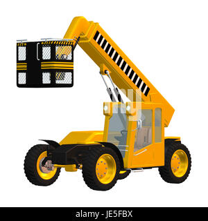 Heavy construction equipment, yellow telehandler, loadall, JCB 540 ...