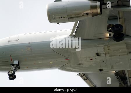 The Underside Of A Modern Airplane And Its Landing Gear Stock Photo - Alamy