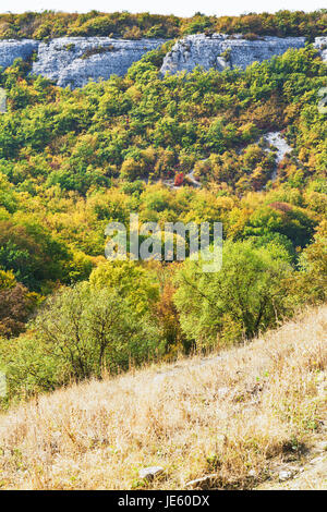 view of gorge mariam-dere in Crimean mountains in autumn Stock Photo ...