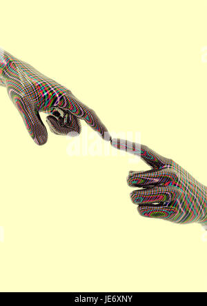 two hands, fingers, approach, touch Stock Photo - Alamy