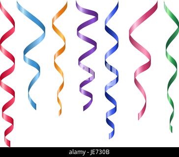 Holiday serpentine ribbons set colorful Stock Vector Image & Art - Alamy