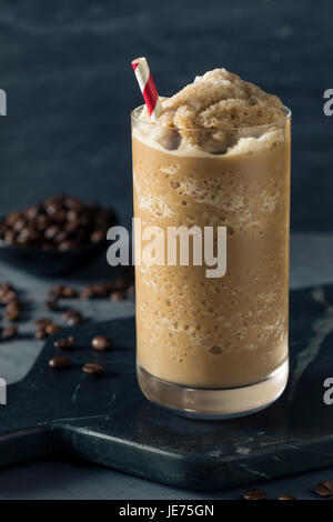 Sweet Frozen Iced Coffee Slushie with Almond Milk Stock Photo - Alamy