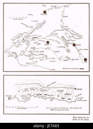 A map of the Western Front, France in 1918, showing the front lines on ...