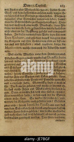 An illustration or excerpt from 'Don Quixote de la Mancha,' the famous ...