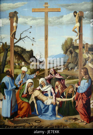 A religious painting depicting the Deposition of Christ, created ...