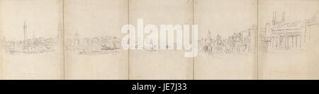 London Bridge before 1831 by David Cox Stock Photo - Alamy