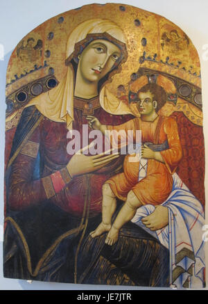 A religious painting by Dietisalvi di Speme, depicting the Madonna in a ...