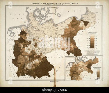 A page from the 1883 'Atlas des Deutschen Reichs' by Ravenstein, a ...