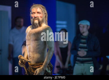 The only replica of Otzi outside of Bolzano, Italy, on display at the ...