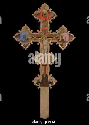 The portable double-sided cross by Bernardo Daddi showcases intricate ...