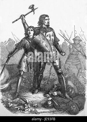 John II of France (1319-1364) 14th. Century and his son Philip II, Duke ...