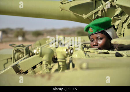 The image captures a tank crew of AMISOM, the African Union Mission in ...