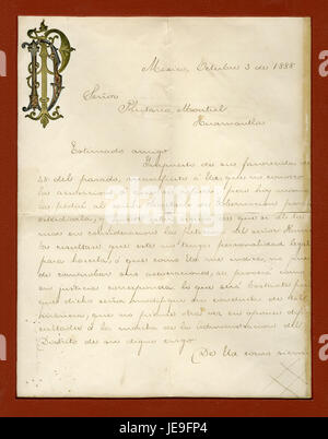 A historical letter written by Porfirio Díaz, former president of ...