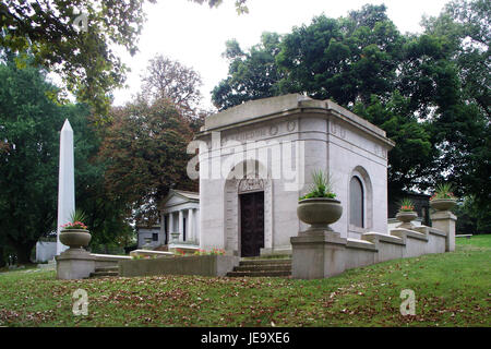 The photograph depicts Homewood Cemetery in Pittsburgh, Pennsylvania ...
