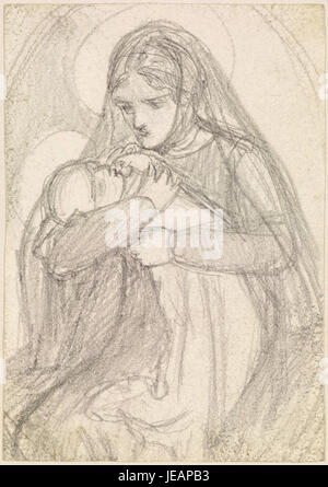 This is a sketch by Dante Gabriel Rossetti, depicting the Virgin Mary ...
