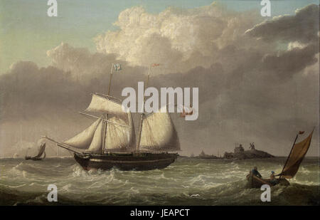 Thomas A. Binks' painting 'Topsail Schooner off the Dutch Coast ...