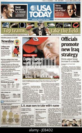 DAVID BECKHAM NEWSPAPER USA TODAY FRONT PAGE LOS ANGELES CALIFORNIA USA ...