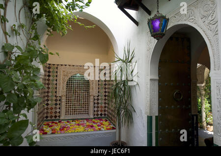 Traditional inner courtyard of an Andalusian house in Seville ...