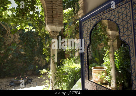 Traditional inner courtyard of an Andalusian house in Seville ...