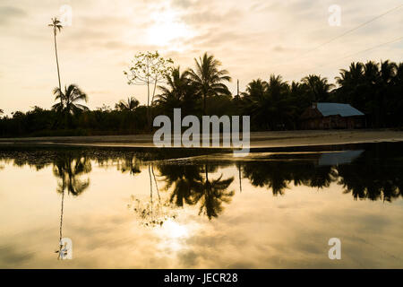 Beach of Mompiche at sunset, Ecuador Stock Photo - Alamy