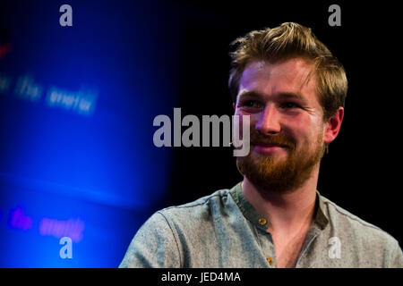 George Butler, reportage illustrator and war artist. at the 2017 Hay ...