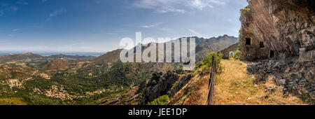Stone entrance to "La maison du bandit", the bandit's house, above the ...