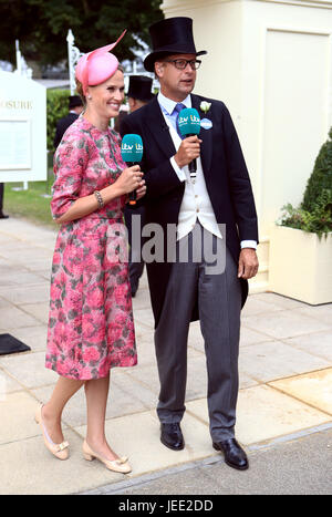 ITV racing presenters Francesca Cumani and Ed Chamberlin at Newmarket ...