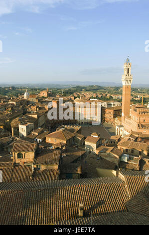 Italy, Tuscany, Siena, town overview, town, capital, Old Town, bell ...
