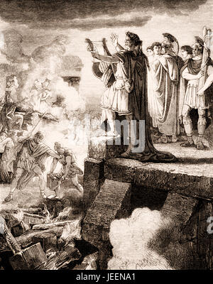 Roman Emperor Nero Claudius Caesar and the Great Fire of Rome, 64 AD ...