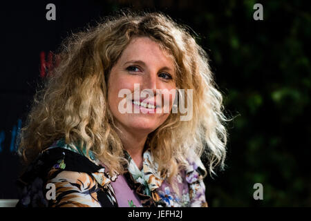 Dy Plambeck, Danish author and novelist, at the 2017 Hay Festival of ...