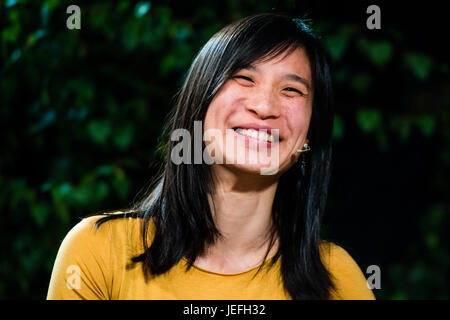 Sandrine Kao, childrens writer and illustrator, at the 2017 Hay ...