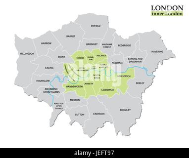 greater london administrative and political map Stock Vector Image ...