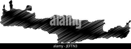 Crete map vector illustration, scribble sketch island of Crete Stock ...